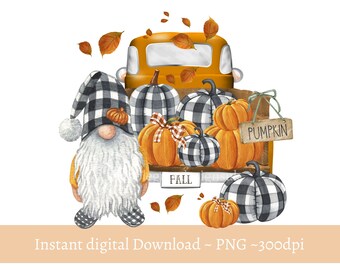 Fall Gnome Clipart | Etsy