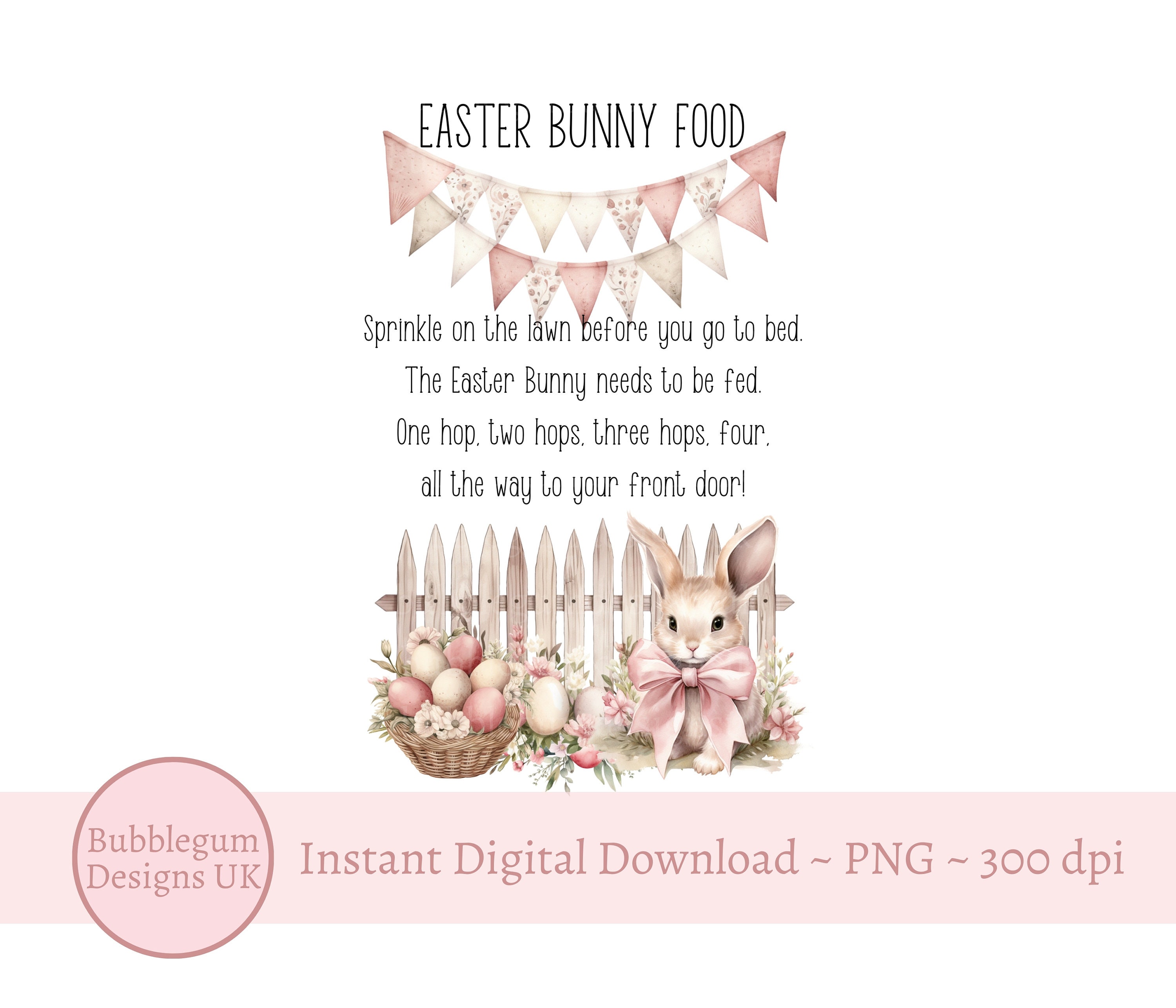 Easter Bunny Food Label PNG, Easter Bunny Food Sticker Design, Cute ...