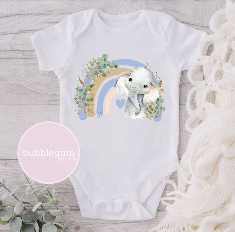 Blue Elephant Rainbow PNG Cute Elephant Clipart New Baby - Etsy