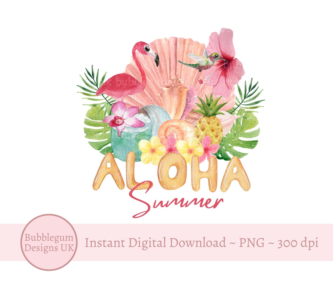 Aloha Summer PNG Tropical Summer Sublimation Design T Shirt - Etsy