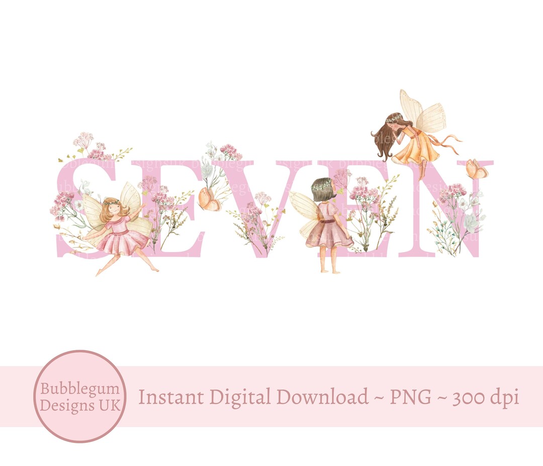 Pink Fairy Wildflower Seven PNG, Fairies Sublimation Design, Fairy ...