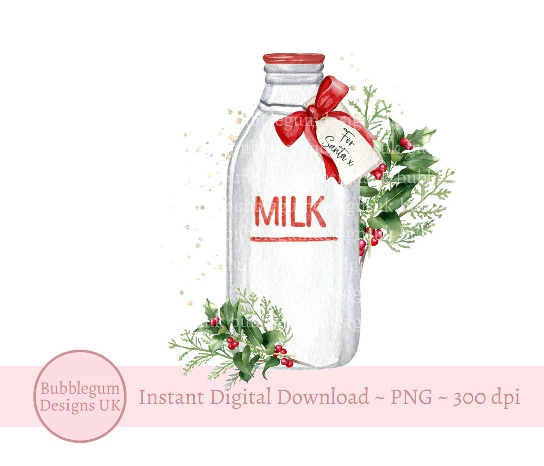 Milk for Santa PNG, Christmas Eve Mug Sublimation Design, Milk and ...