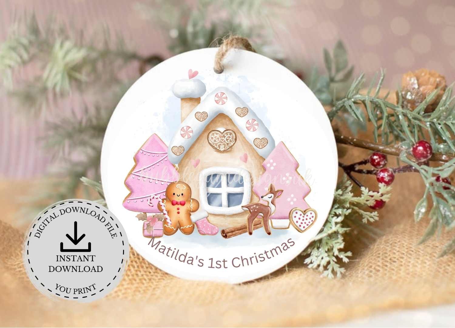 Pink Gingerbread Cookie Cottage PNG Christmas Clipart - Etsy