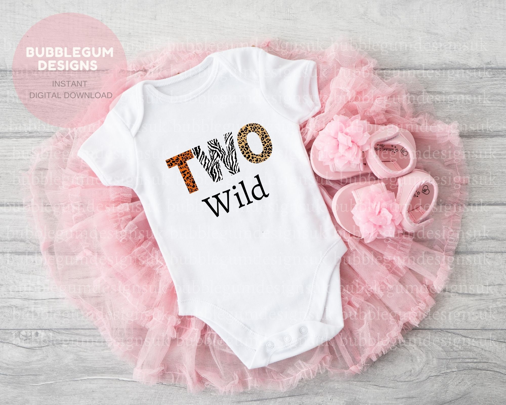 Set of 3 Safari Animal Print Words PNG Wild One Two - Etsy