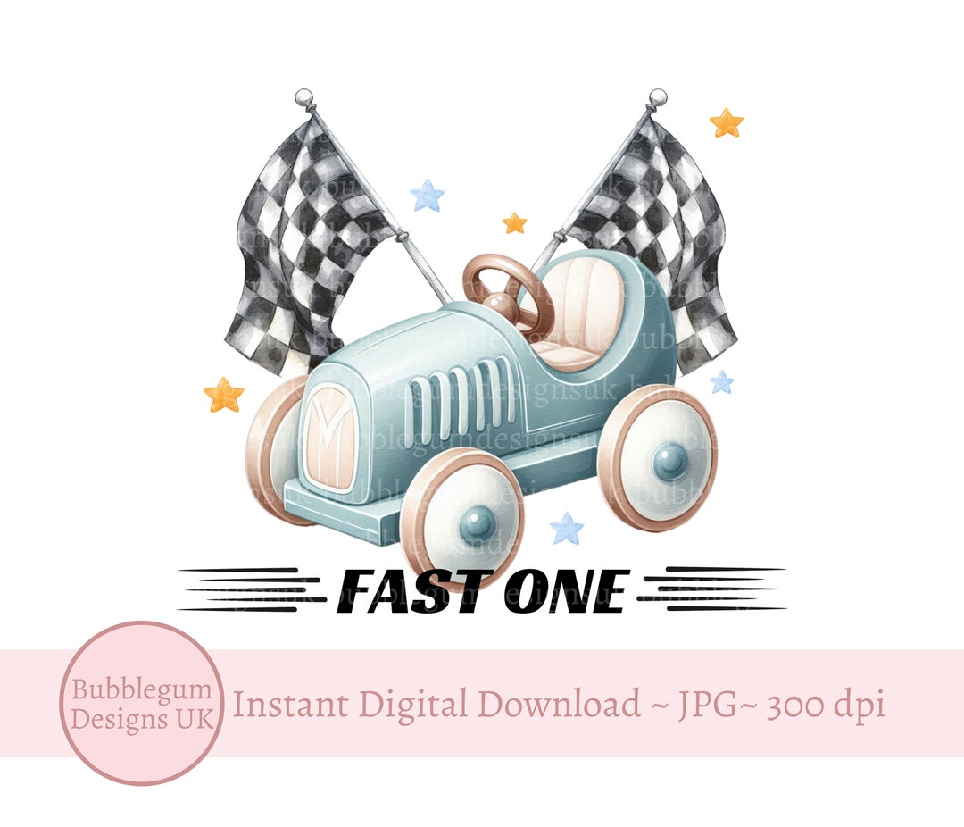 Fast One Racing Car 1st Birthday PNG, Race Car Sublimation Design, Boys ...