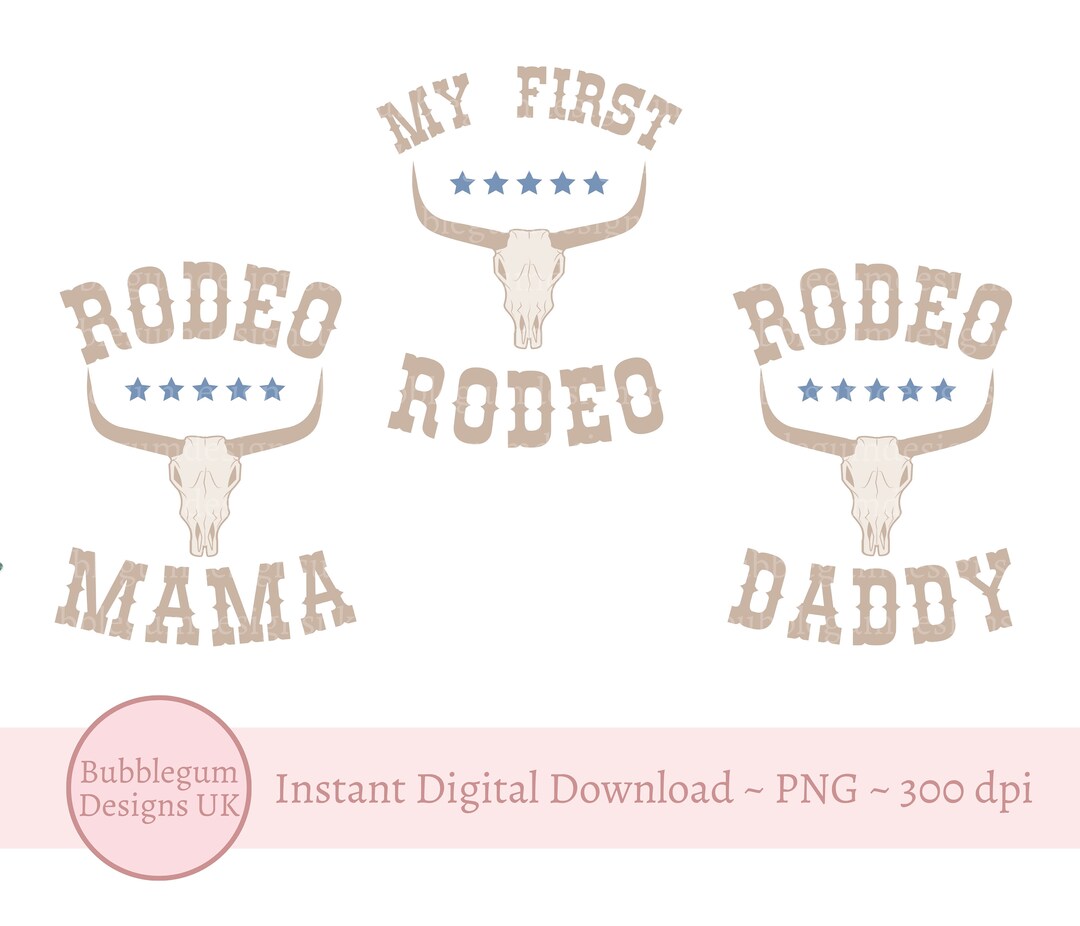 FAMILY BUNDLE My First Rodeo, PNG, Birthday Sublimation Design, Cowboy ...