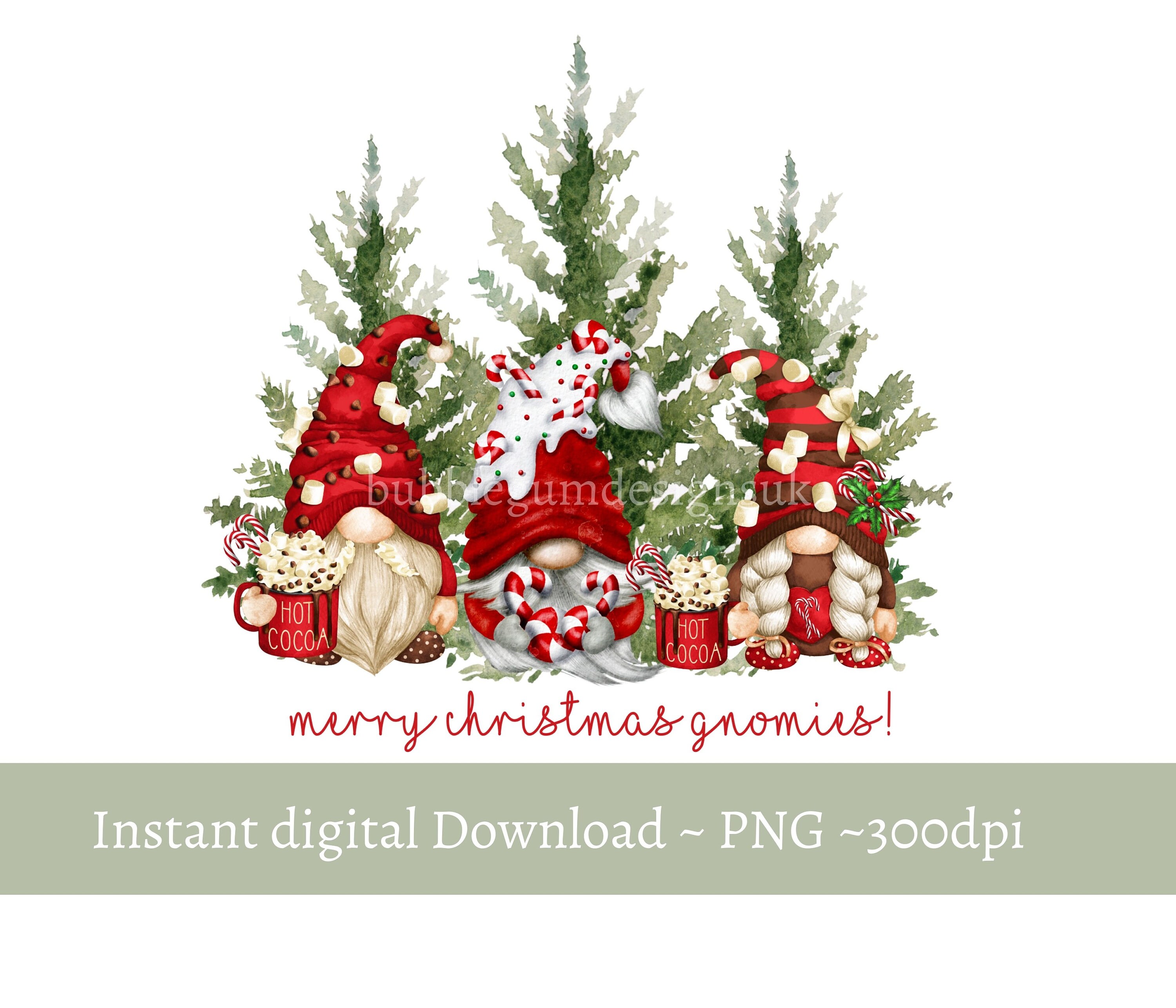 Christmas Gnomes PNG Merry Christmas Gnomies Clip Art - Etsy