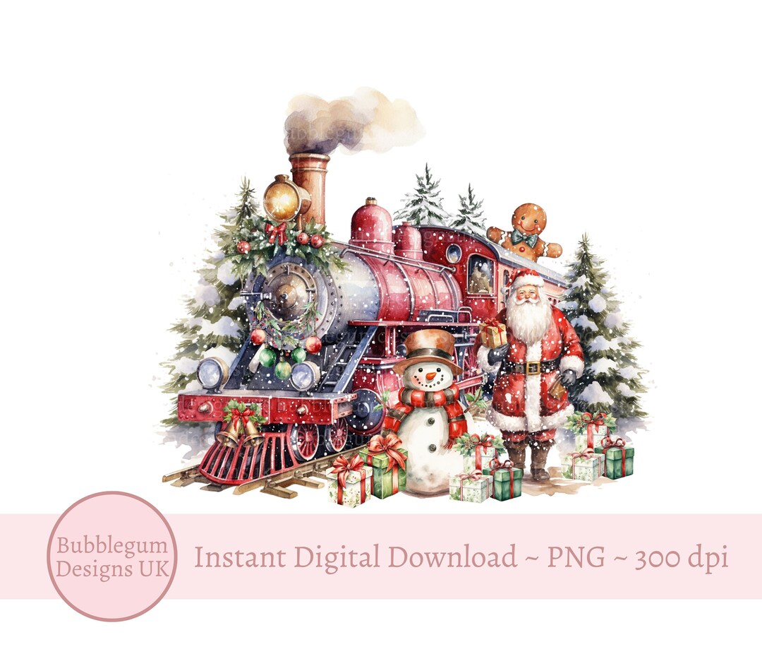 Red Christmas Train Sublimation Design, PNG, 1st Christmas T Shirt ...