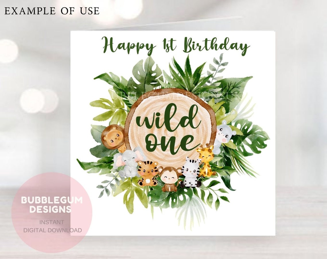 Wild One Baby Safari Animals PNG 1st Birthday T Shirt - Etsy