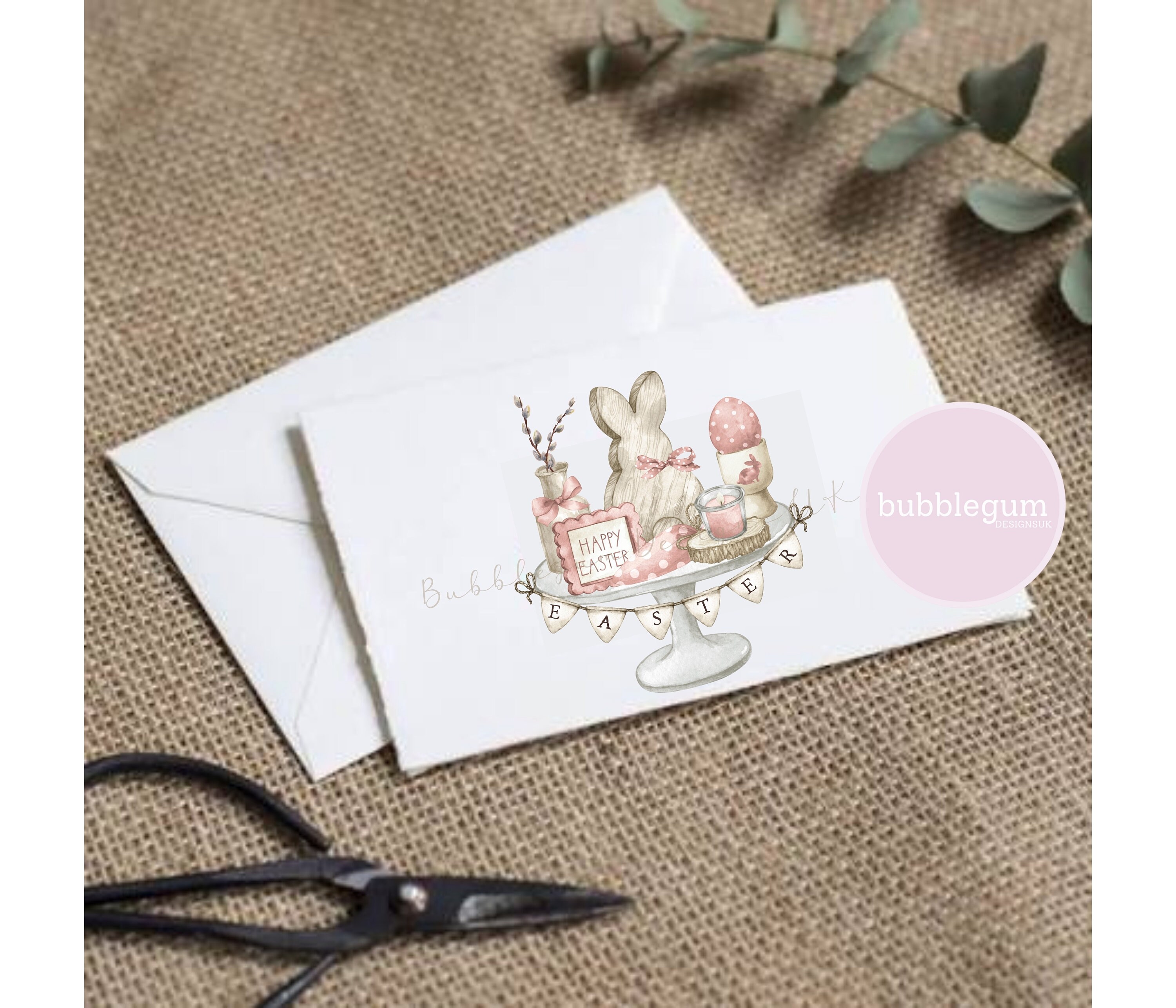 Happy Easter Pastel Pink PNG Rustic Easter Clip Art - Etsy