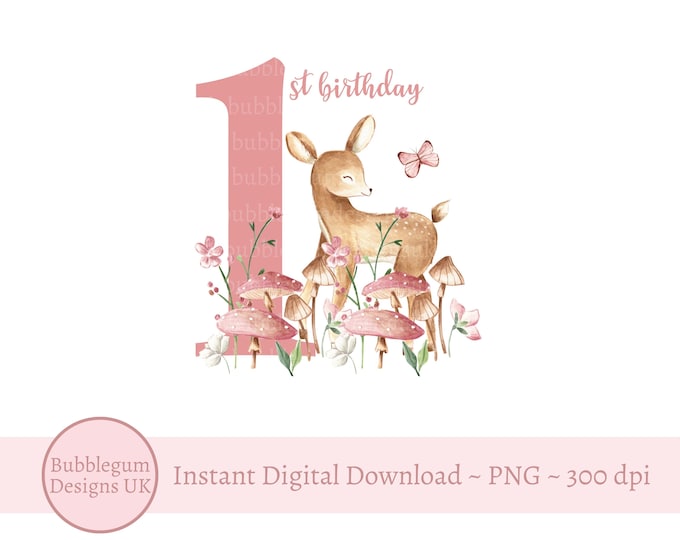 Baby Deer Watercolor Clipart, Woodland Nursery, Floral Crown, Nursery ...