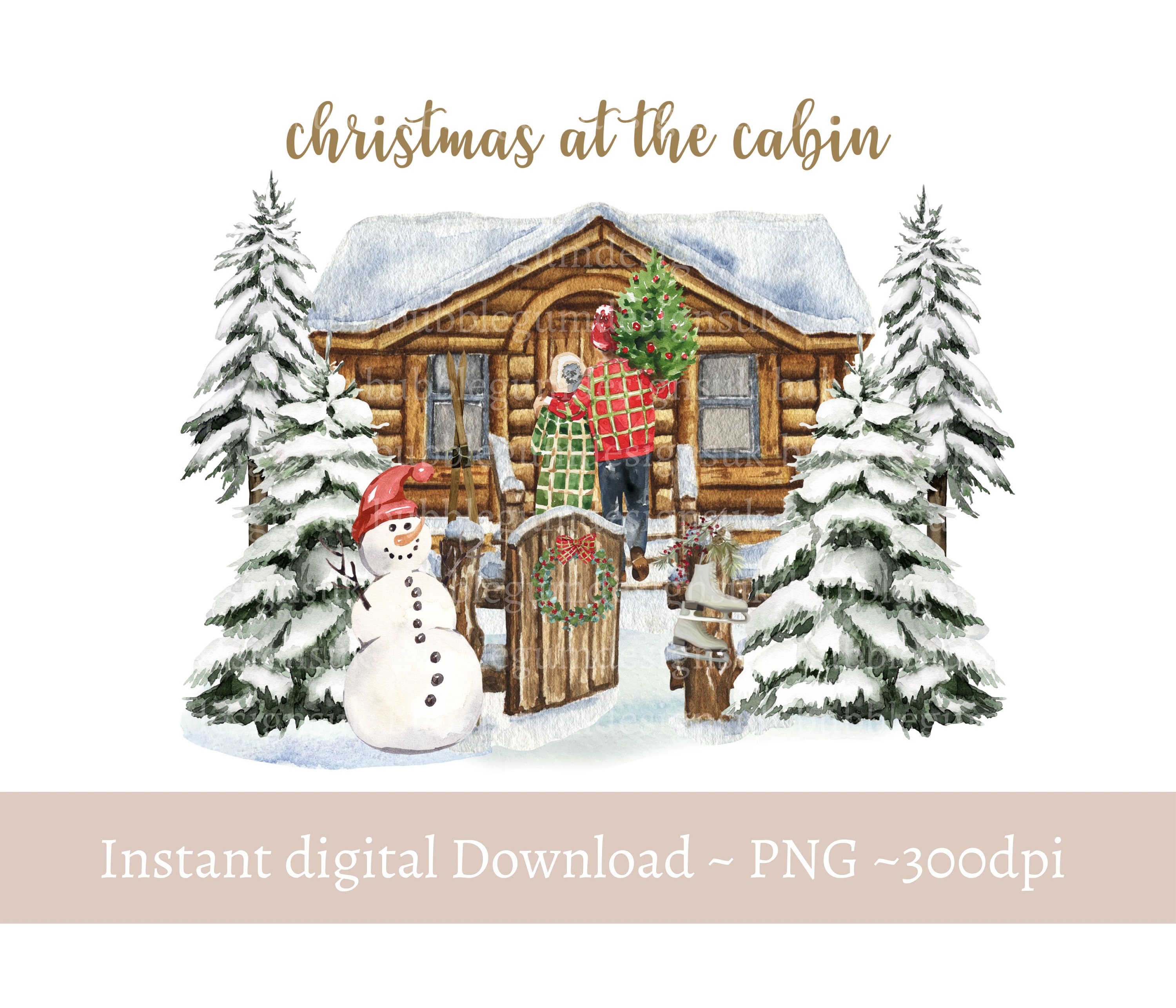 Snowy Cabin Clipart