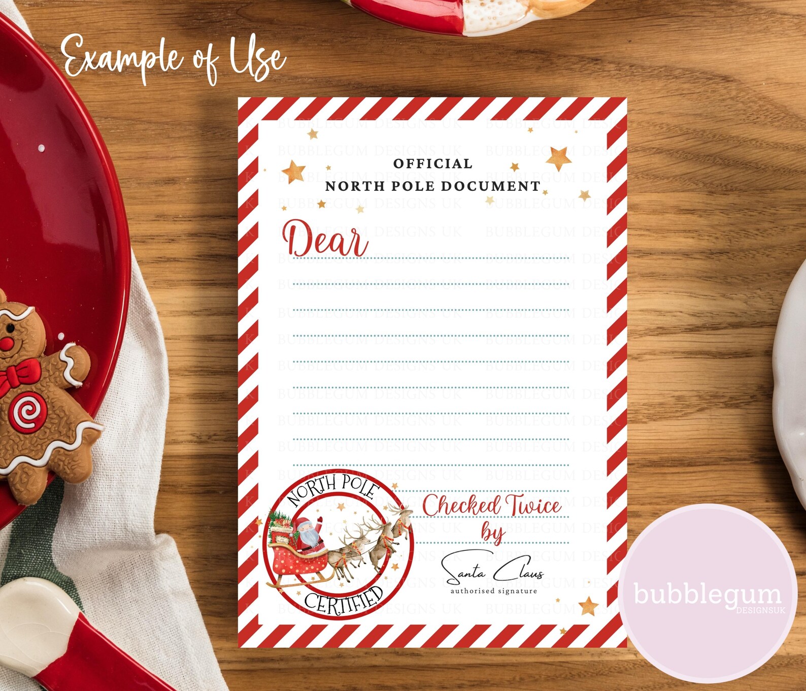 Blank Letter From Santa Nice List, A4 Santa Christmas Letter, Father ...