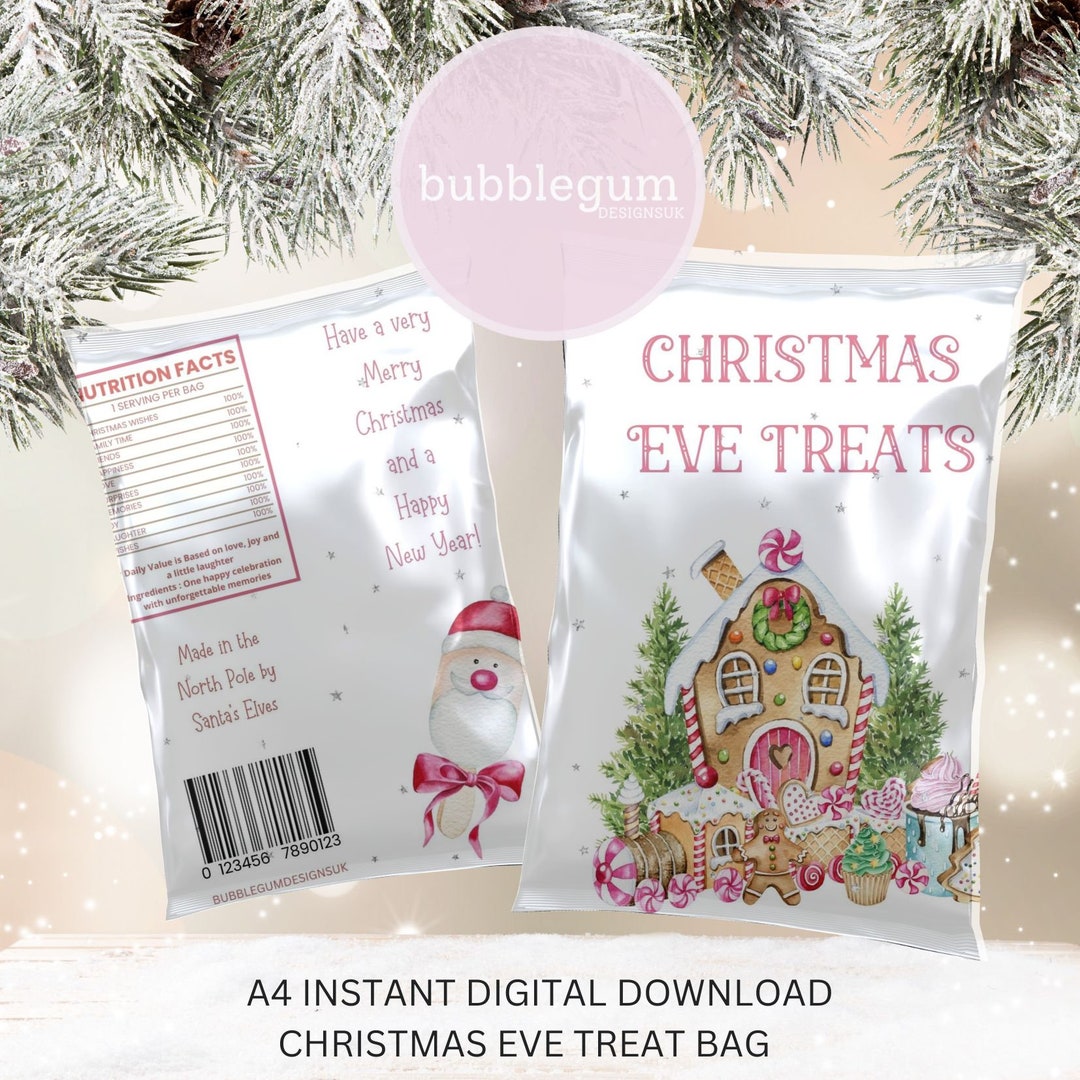 Gingerbread House Christmas Eve Treat Packet, A4 Printable JPG ...