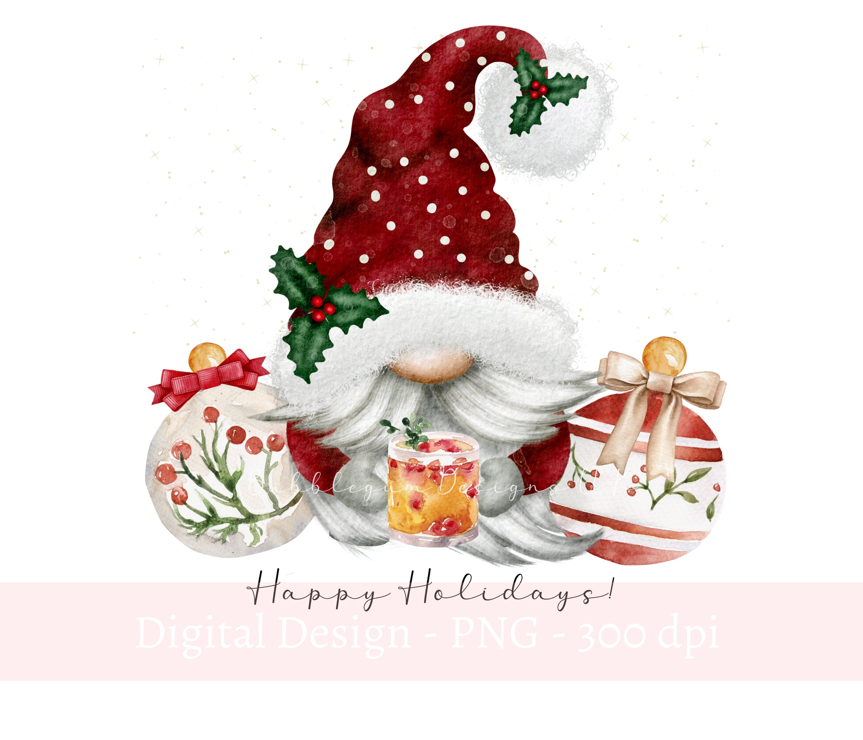 Happy Holidays Christmas Gnome Png Gnome Clipart Christmas - Etsy UK