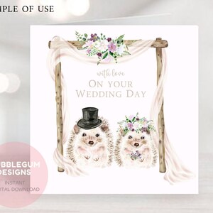 Bride & Groom Hedgehog Wedding Arch PNG, Sublimation Design, Wedding ...