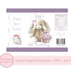 A4 Green Printable Easter Bunny Mail Shipping Label JPG, Easter Bunny ...