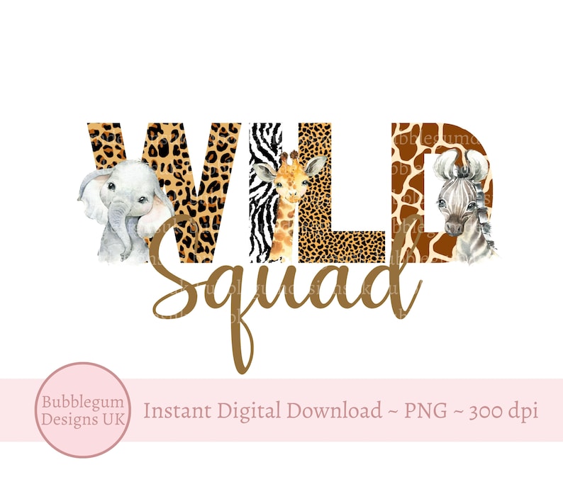 Wild Squad Baby Safari Animals PNG Watercolor Baby Animals - Etsy