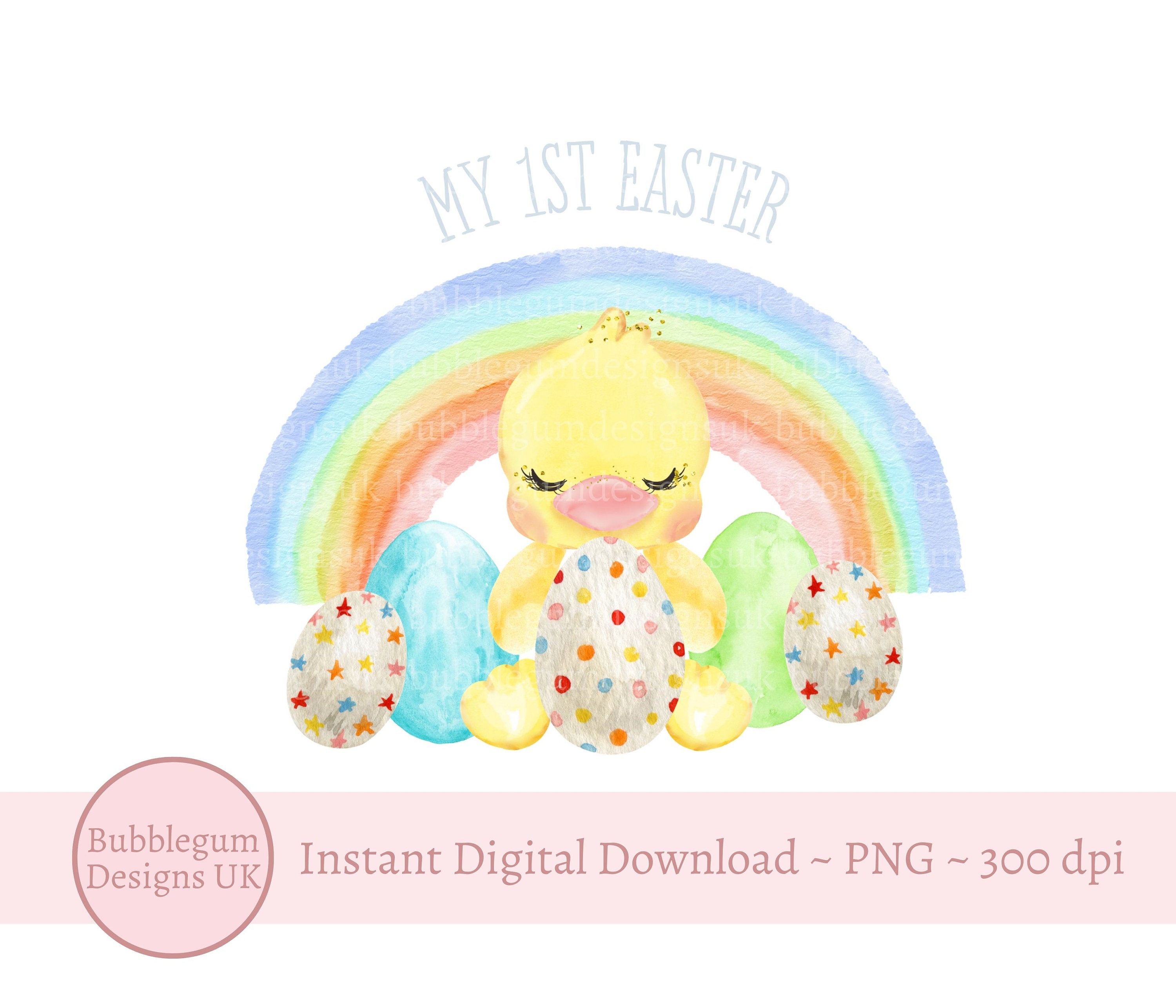 Rainbow Easter Chick PNG My First Easter Sublimation Design - Etsy ...