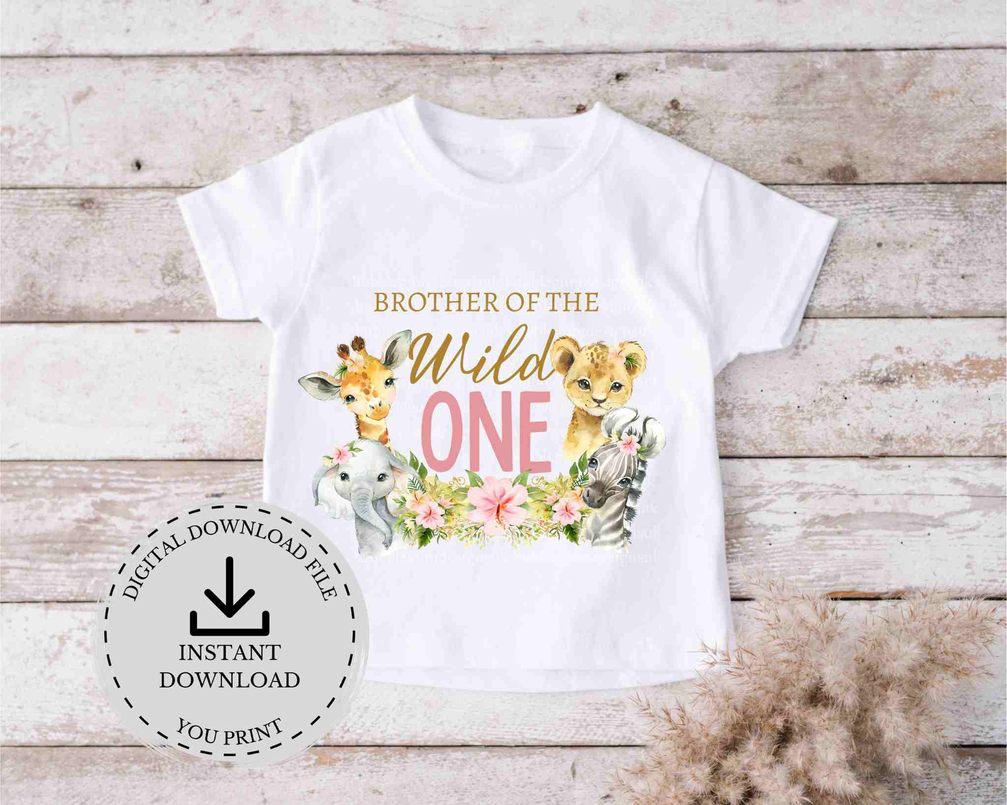 4 X Baby Safari Animals Girls Wild One PNGS, Wild One Family T Shirt ...