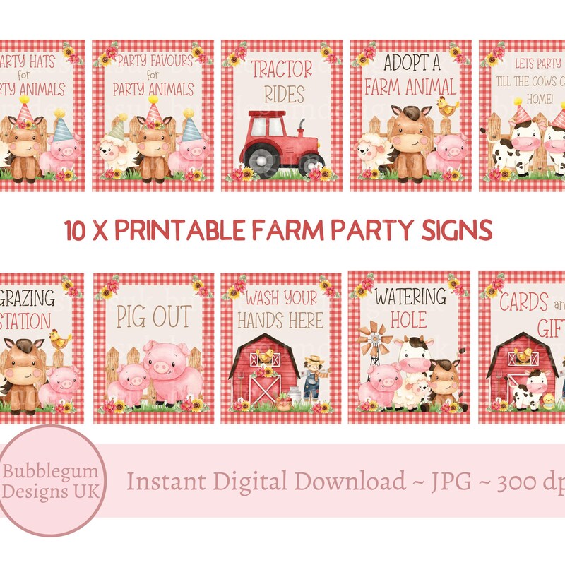 Farm Party Signs - Etsy