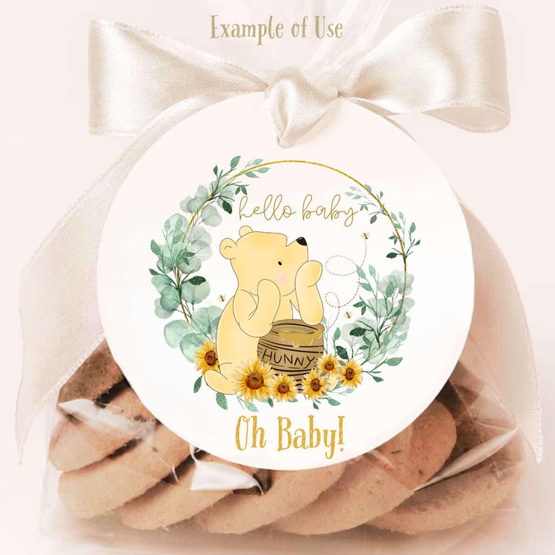 Classic Winnie the Pooh Hello Baby Sunflower Wreath PNG, Winnie the ...
