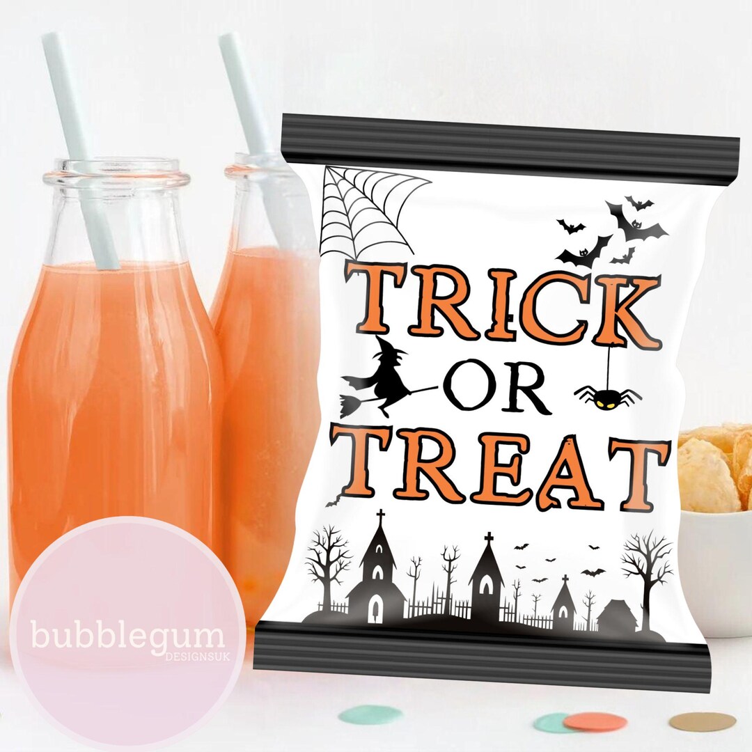Halloween Treat Packet, A4 Printable JPG, Trick or Treat Bag, Happy ...