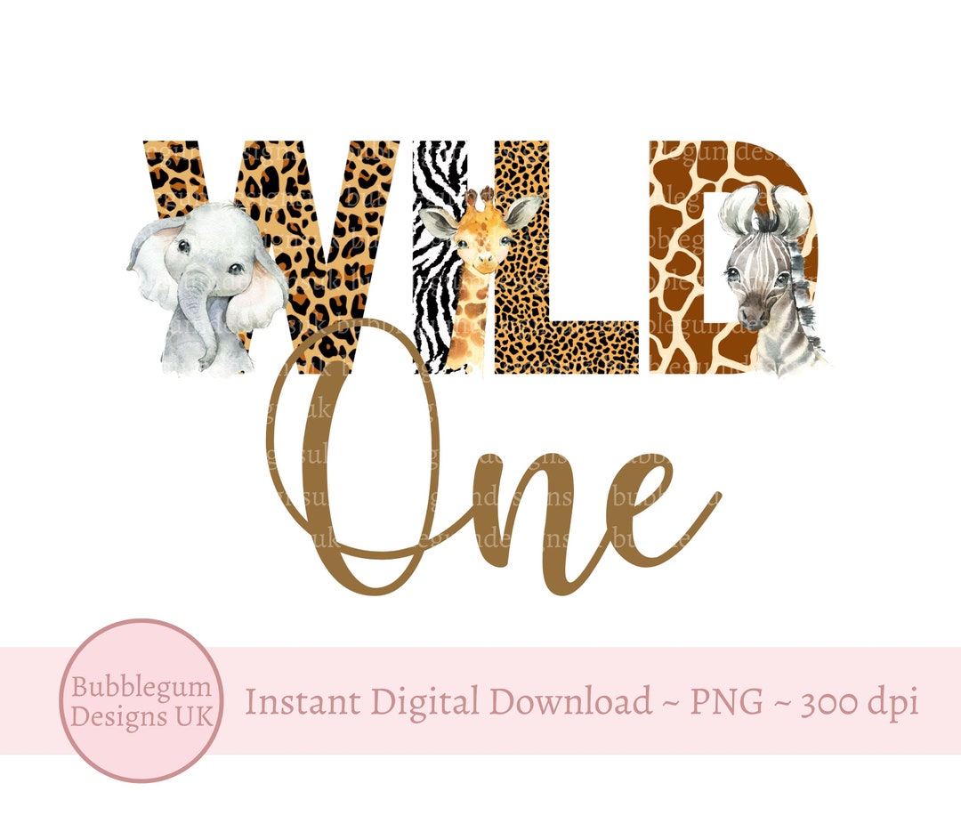 Wild One Baby Safari Animals PNG, Watercolor Baby Animals, Safari 1st ...