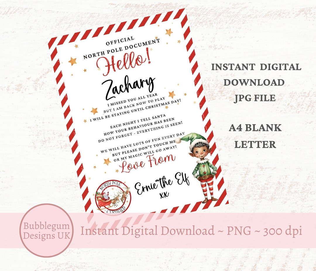 Afro-american Boy Elf Letter A4 Elf Christmas Letter Naughty - Etsy