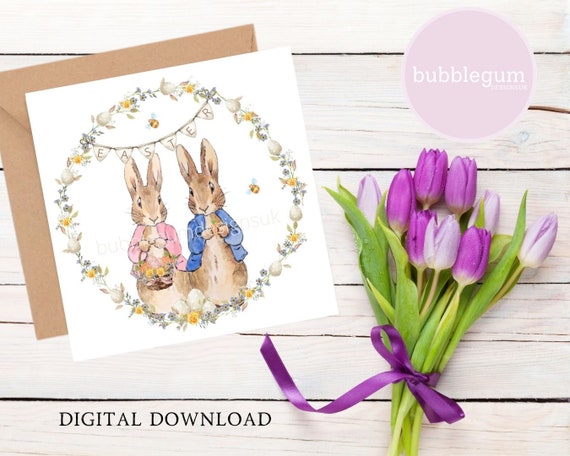 Clip Art Easter Egg Wreath Instant Digital Download Peter Rabbit ...