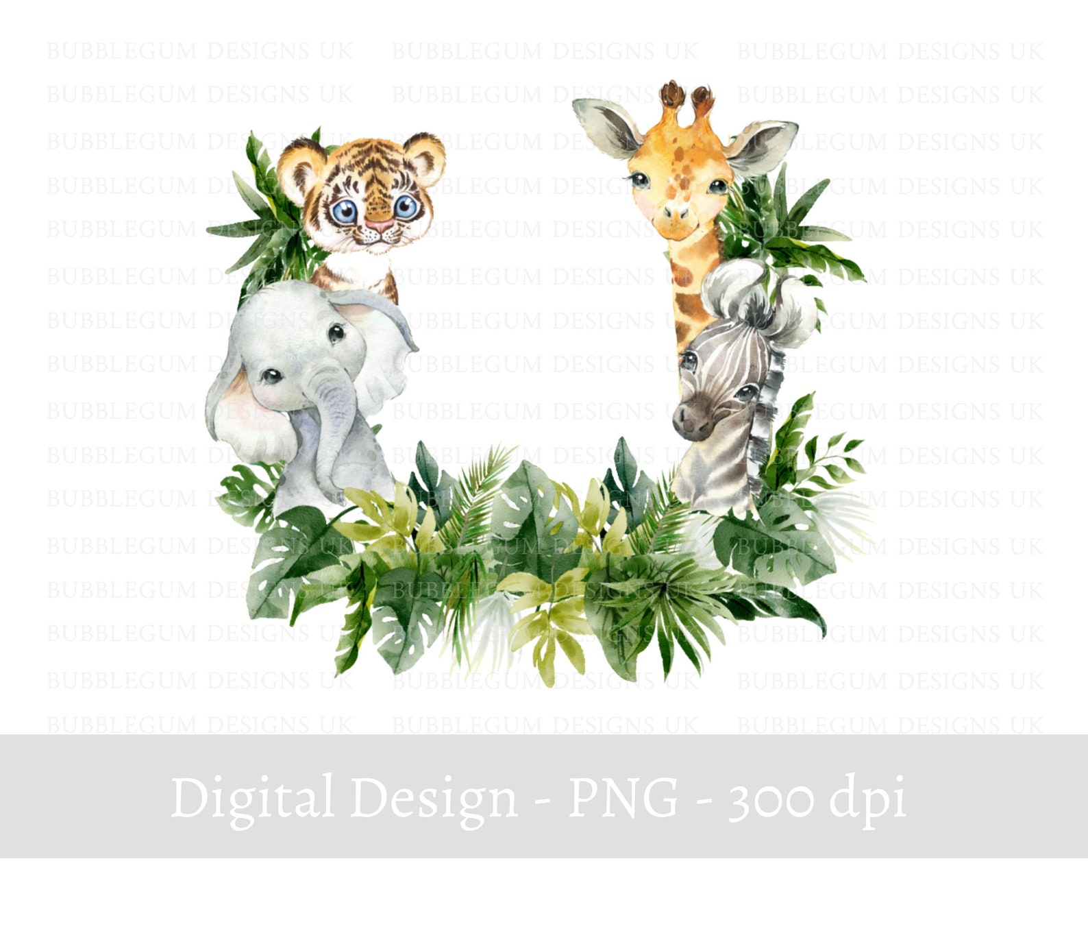 Baby Safari Animals PNG Watercolor Baby Animals T Shirt - Etsy