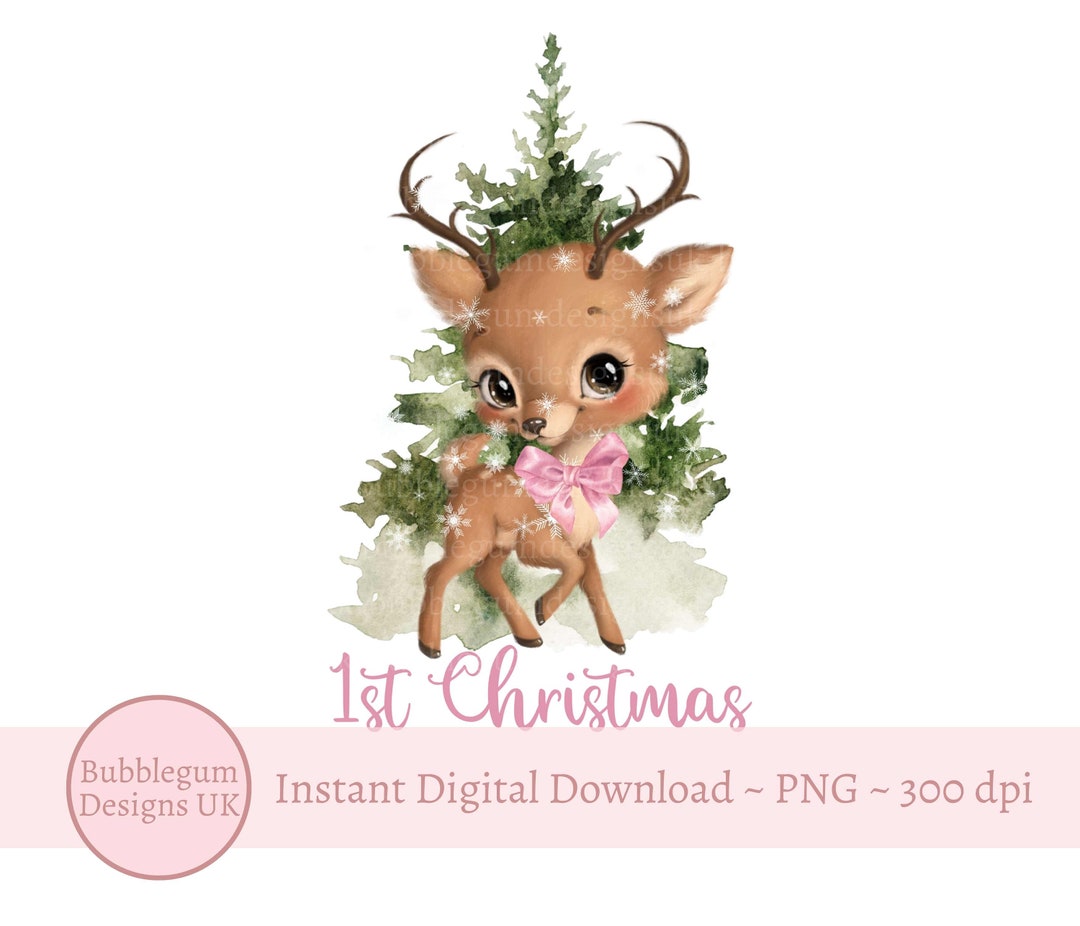 Baby Deer 1st Christmas PNG, Christmas Deer Clip Art, Christmas Holiday ...