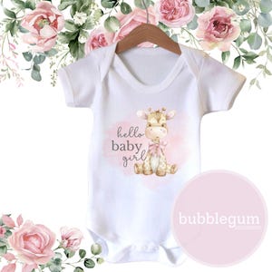Hello Baby Girl Pink Giraffe PNG, New Baby Sublimation Design, Baby ...