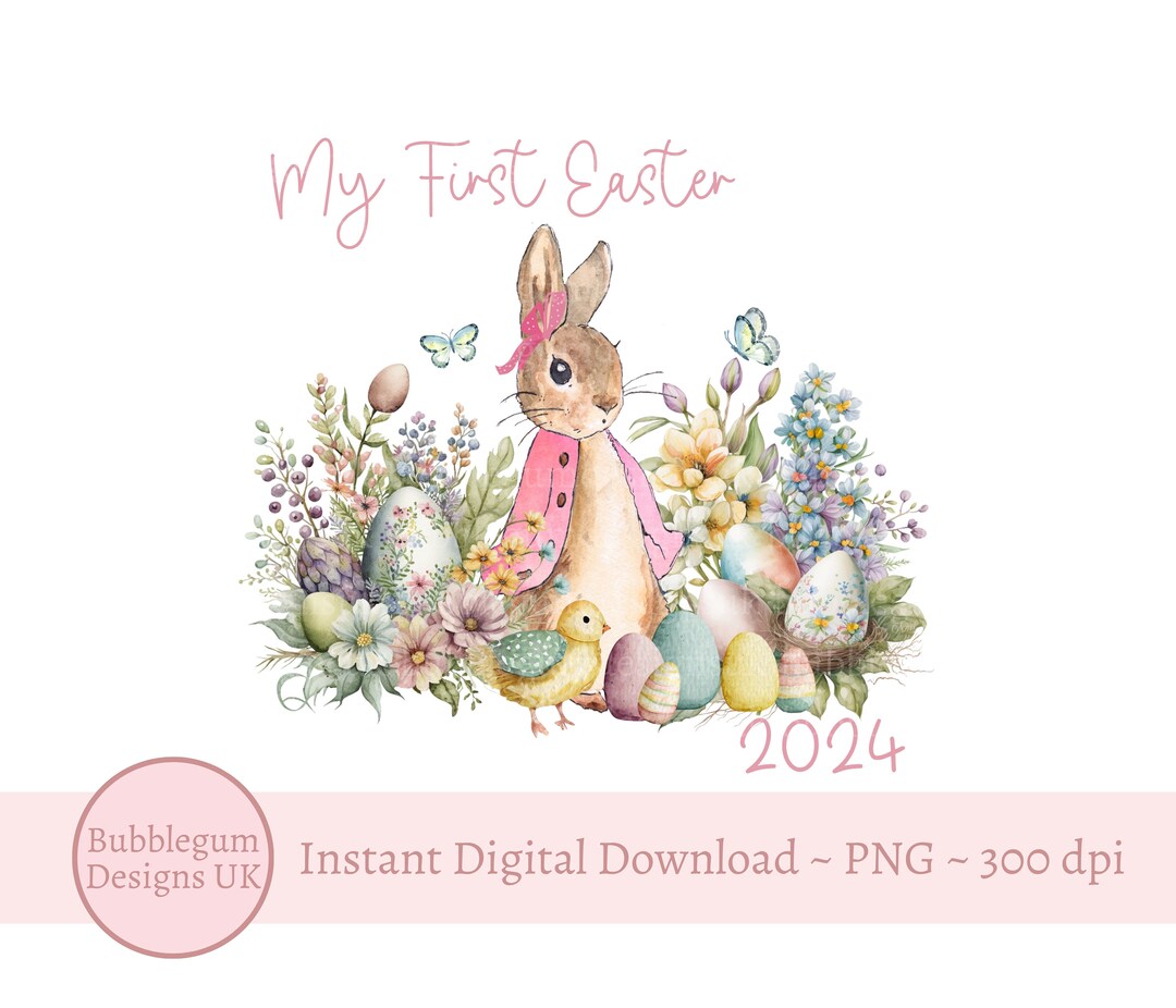My First Easter 2024 Flopsy Bunny Design, PNG, Easter Sublimation ...