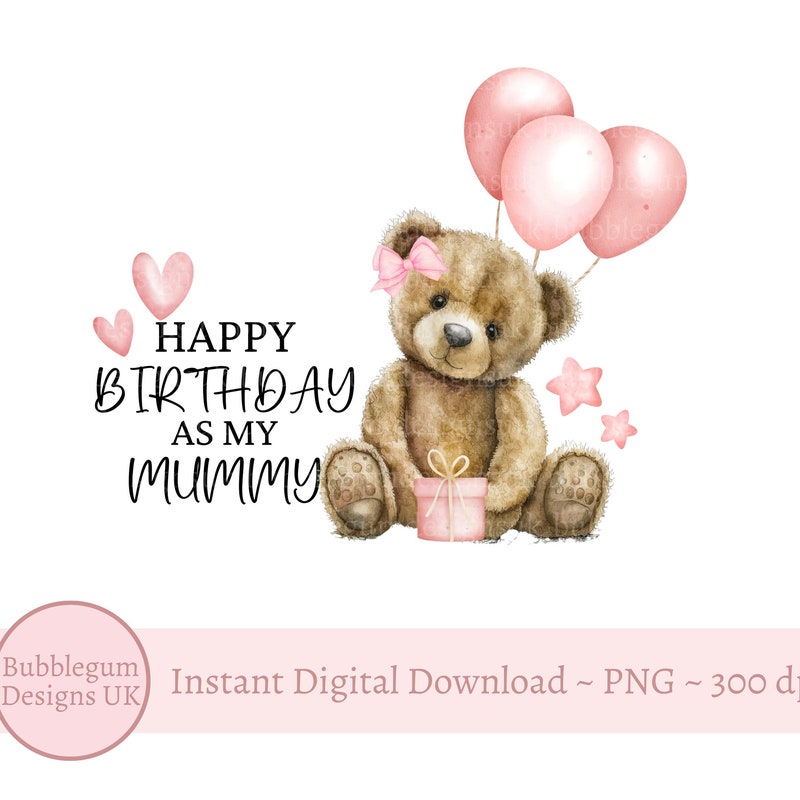 Mummy Bear Birthday Cards - Etsy
