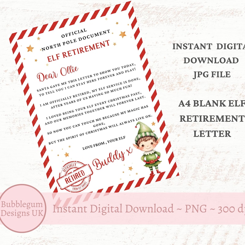 Letter From Santa Goodbye - Etsy