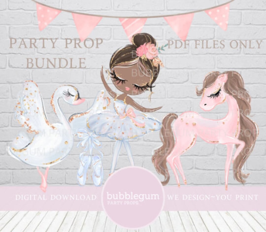 Ballerina Big Cutout Party Prop Bundle, PDF, Ballet Character Prop ...