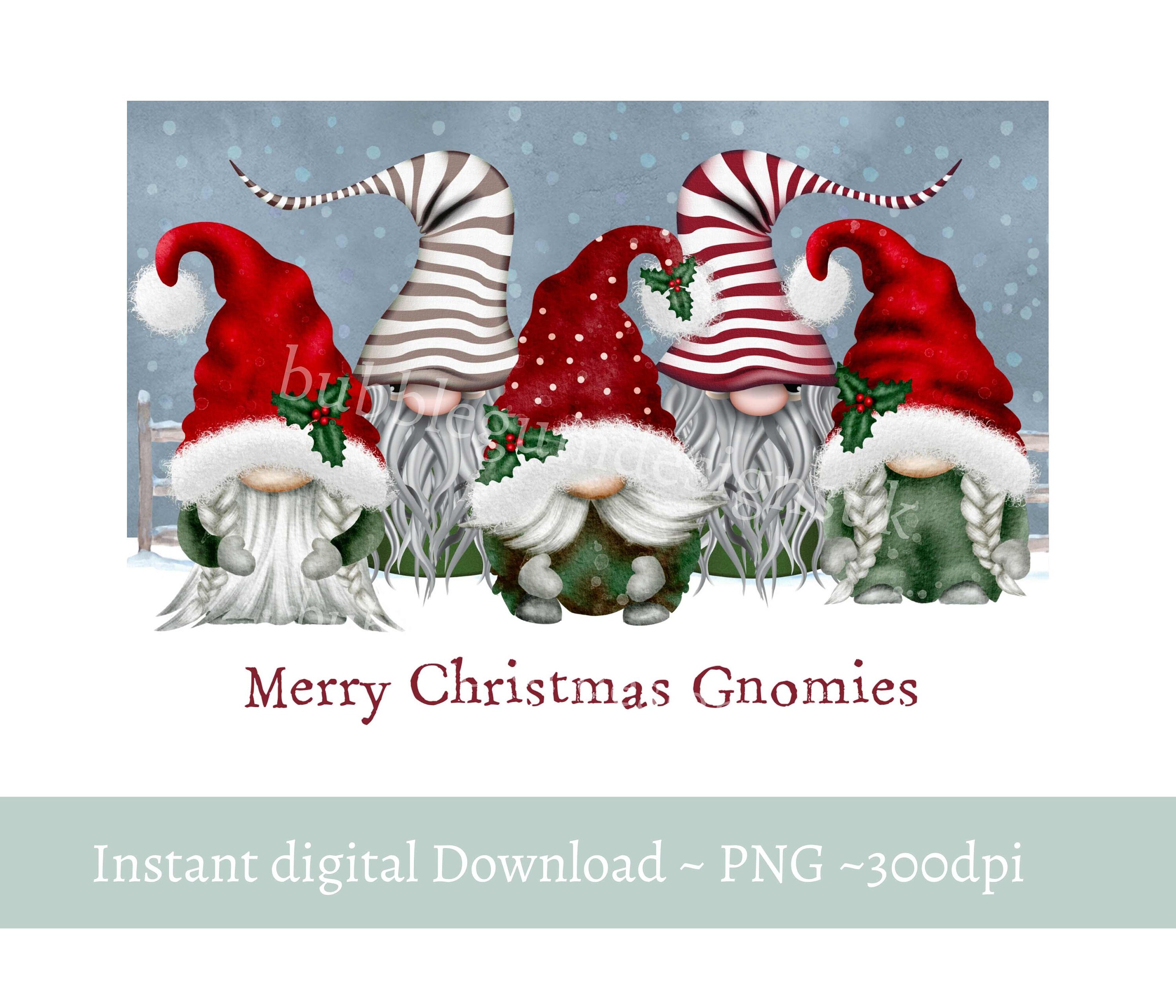 Scandi Christmas Gnomes PNG Merry Christmas Gnomies Clip Art | Etsy