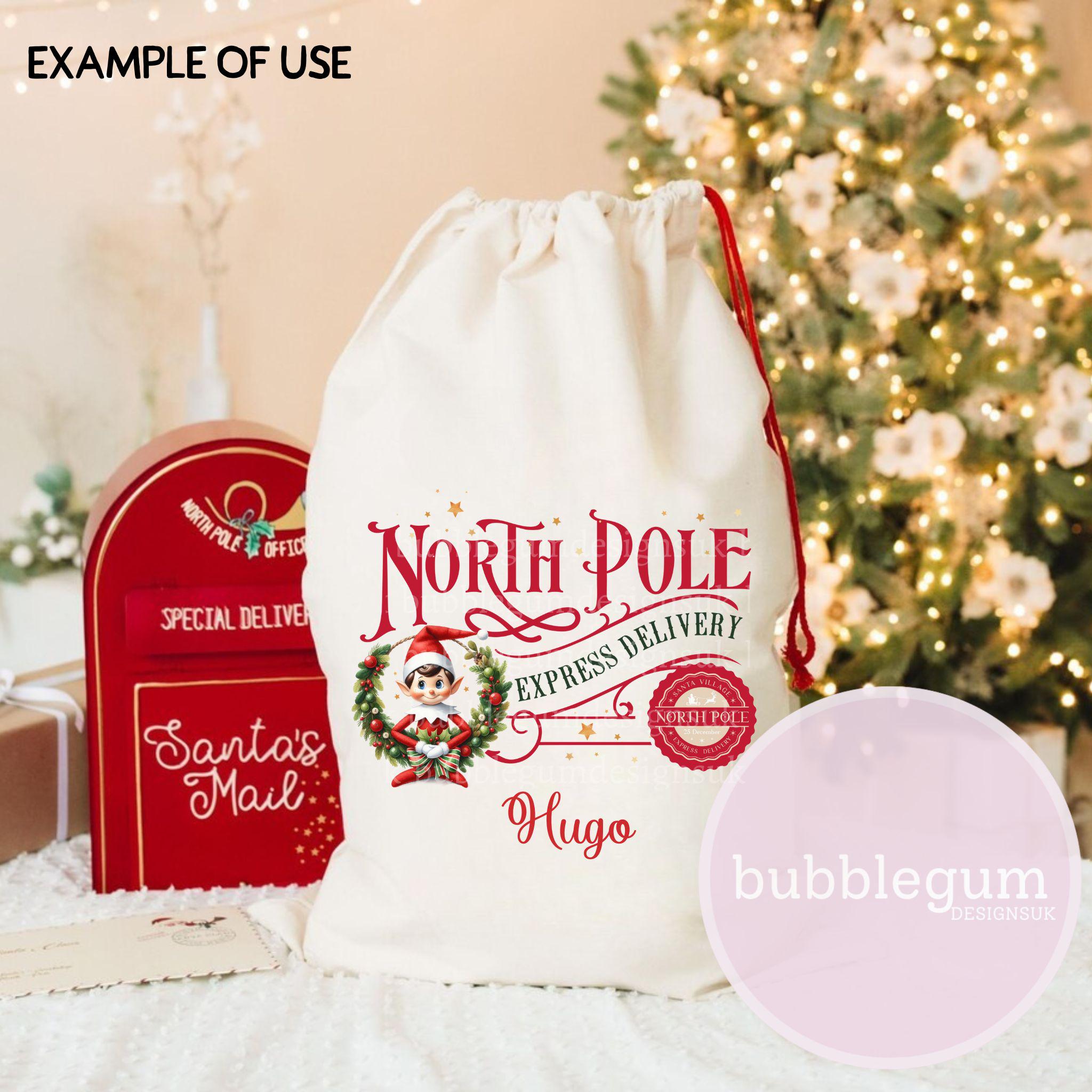 Red North Pole Elf Express Delivery Christmas Design, PNG, Christmas ...