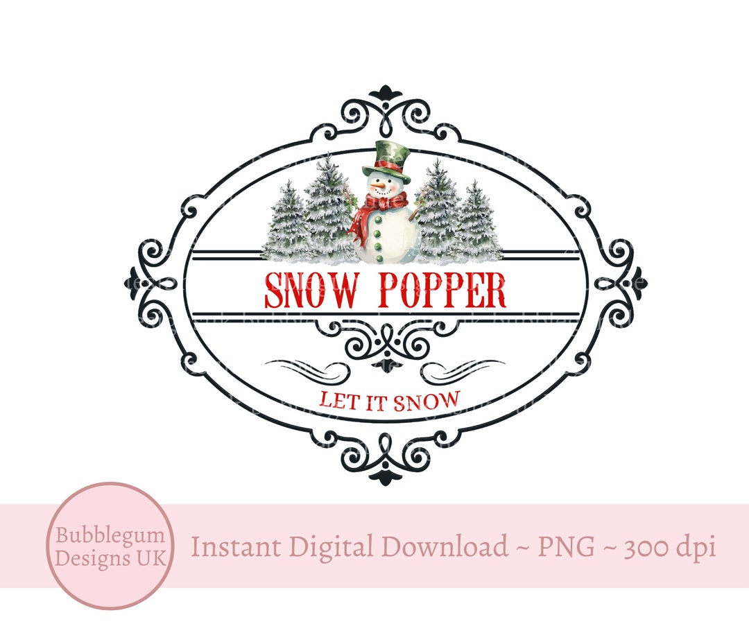 Snow Popper Label PNG, Magical Snow Sticker Design, Christmas Label ...