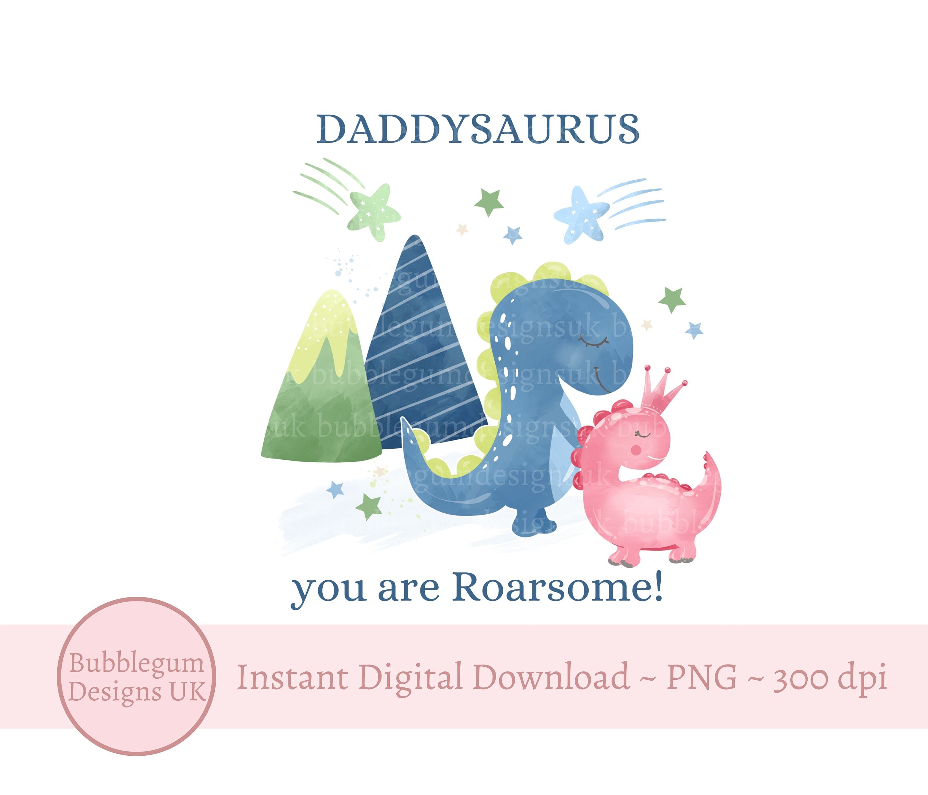 Daddysaurus Father's Day PNG Dinosaur Clipart Roarsome - Etsy Australia