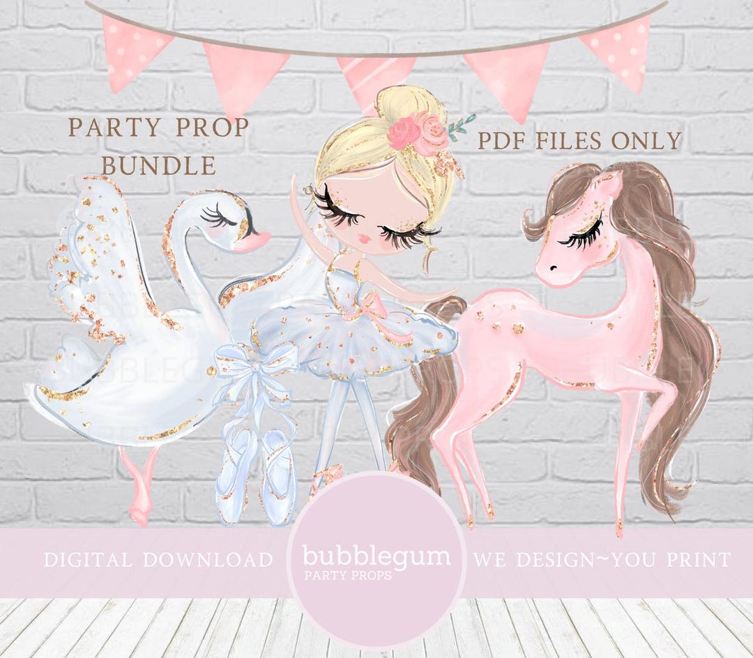 Ballerina Big Cutout Party Prop Bundle, PDF, Ballet Character Prop ...
