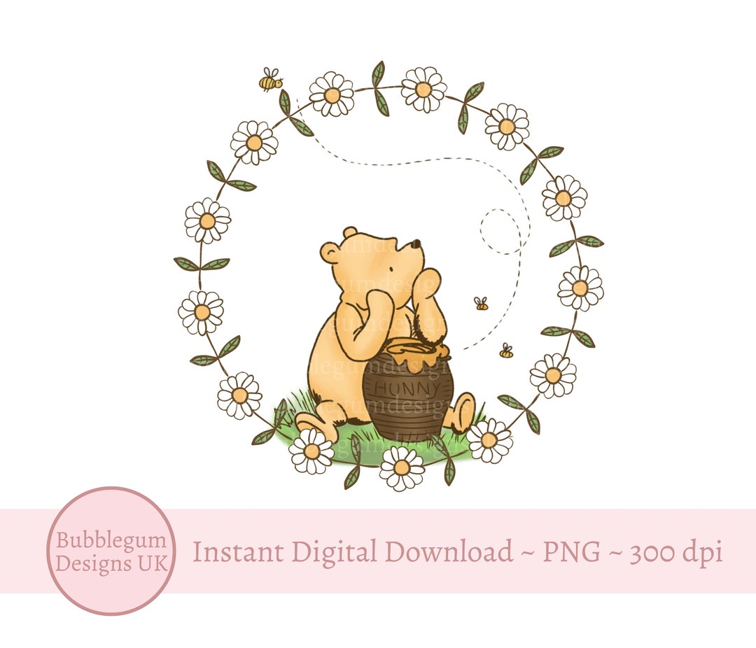 Classic Winnie the Pooh Wreath PNG, Daisy Chain Winnie the Pooh ...