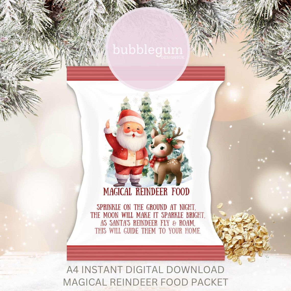 Magical Reindeer Food Packet JPG, Printable A4 Magical Reindeer Food ...