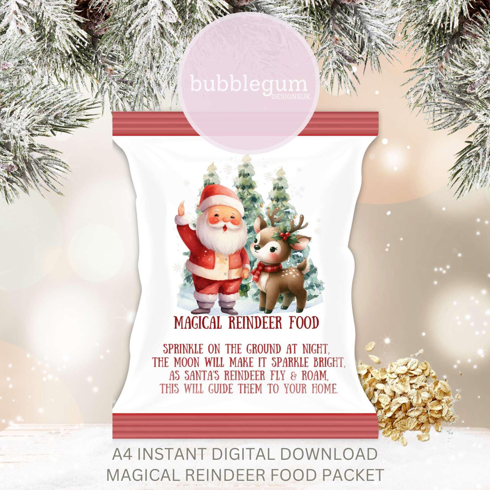 Magical Reindeer Food Packet JPG, Printable A4 Magical Reindeer Food ...
