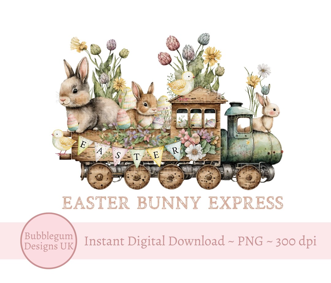 Easter Bunny Express Sublimation Design PNG Easter Bunnies - Etsy