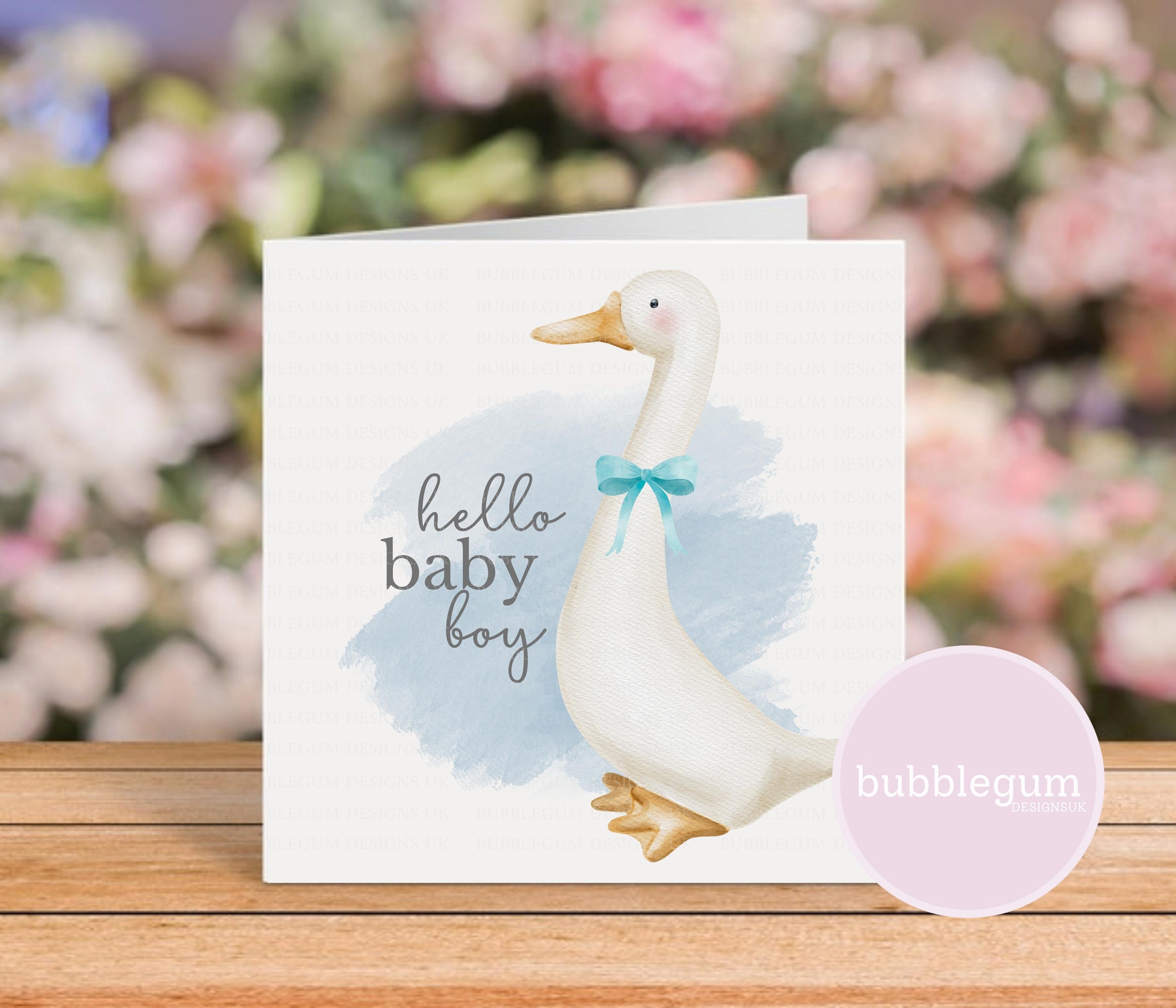 Hello Baby Boy Blue Goose Duck PNG, Sublimation Design, New Baby, Baby ...