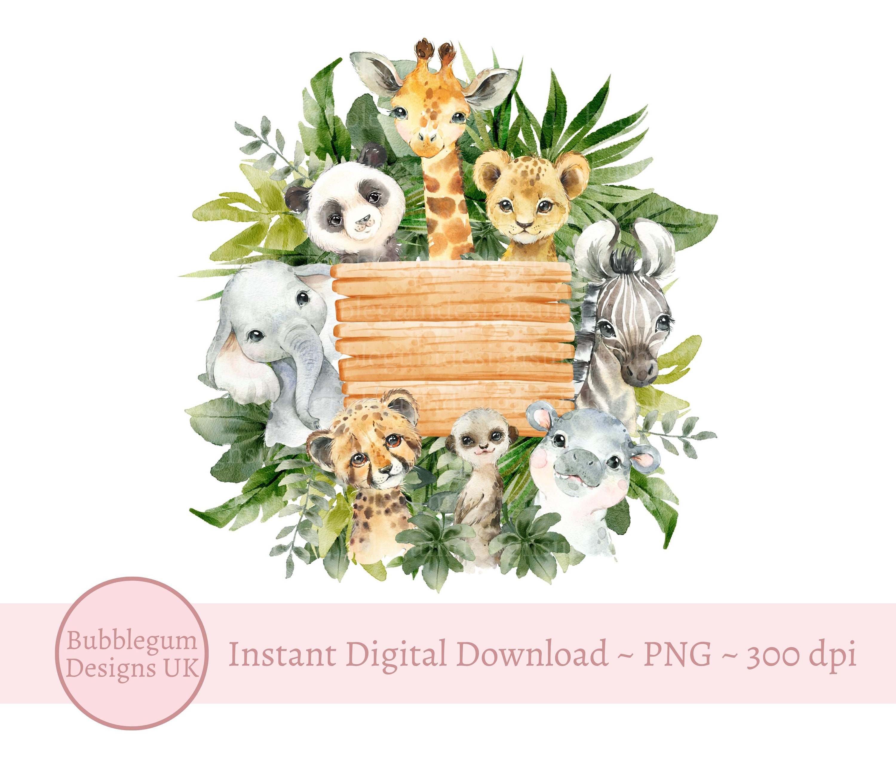 Baby Safari Animals Border