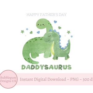 Daddysaurus Father's Day PNG Dinosaur Clipart Green - Etsy