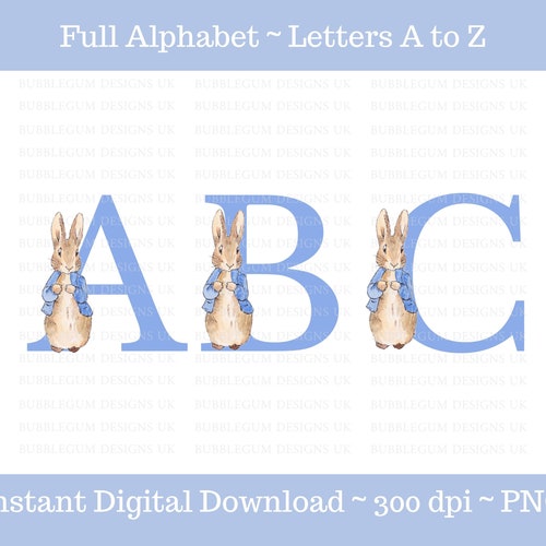 Peter Rabbit Blue Leaves PNG Peter Rabbit Digital Download - Etsy